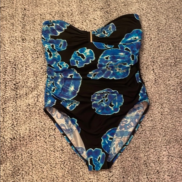 Calvin Klein | Swim | Calvin Klein Blue And Black Jellyfish One Piece ...